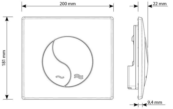 Siamp Yin Yang Flush Plate -Kingsway Plumbing